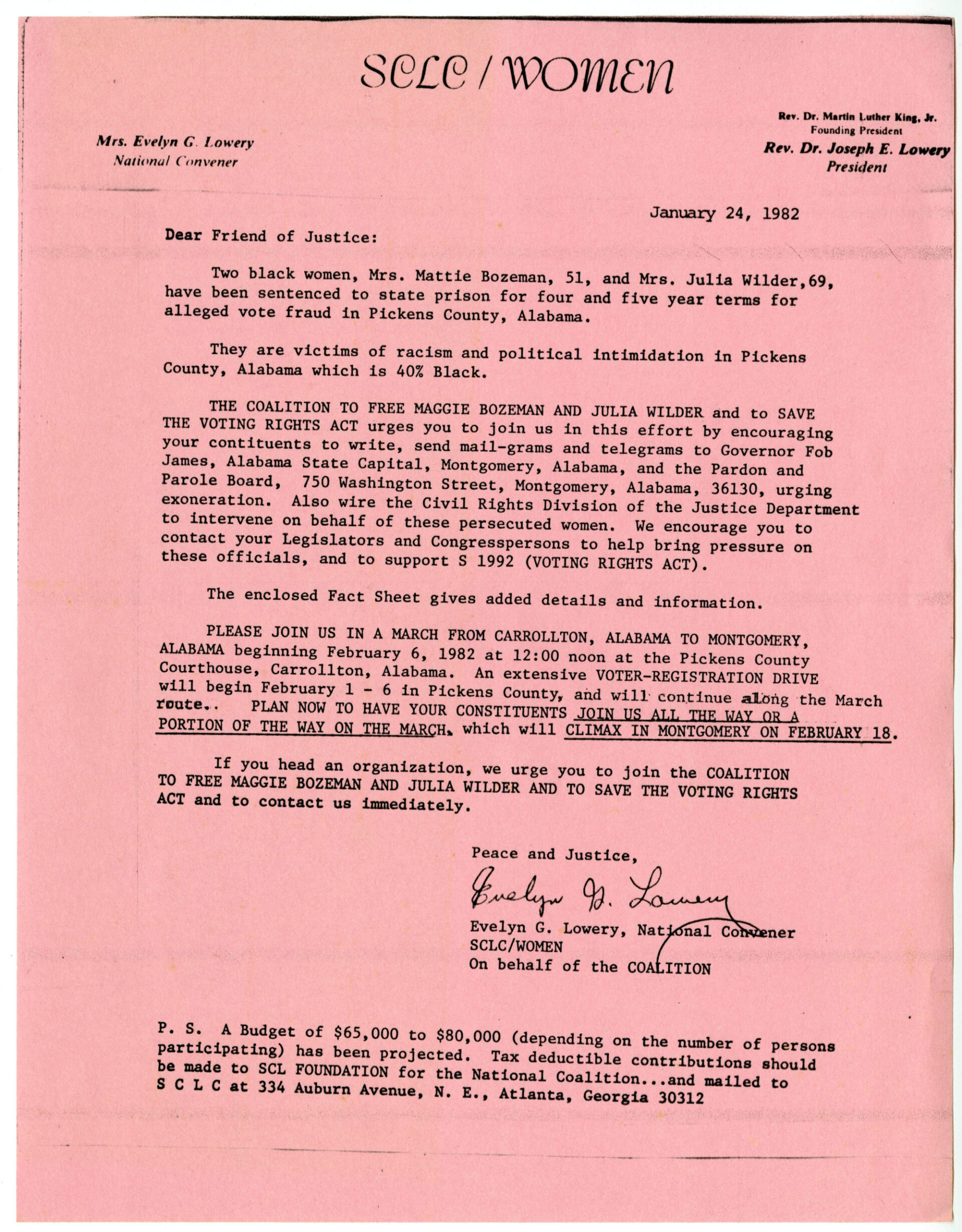 Campaign to Free Maggie Bozeman and Julia Wilder Fact Sheet - AUC GLAM